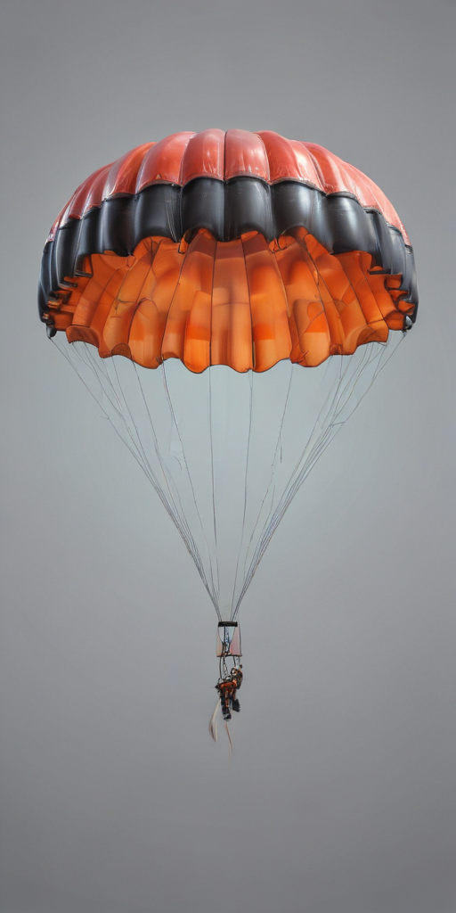 Adventurous Skydiver Descending Gracefully with a Vibrant Orange and ...
