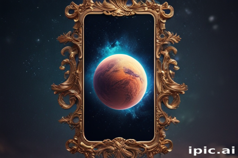 An Ornate Frame Showcasing a Stunning Planet in a Cosmic Setting