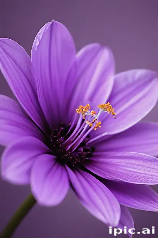 Beautiful Close-Up of a Vibrant Purple Flower Against a Soft Background