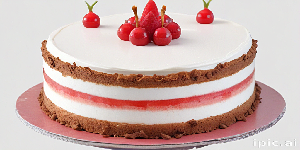 Delicious Layered Cake Topped with Fresh Berries and Creamy Frosting.