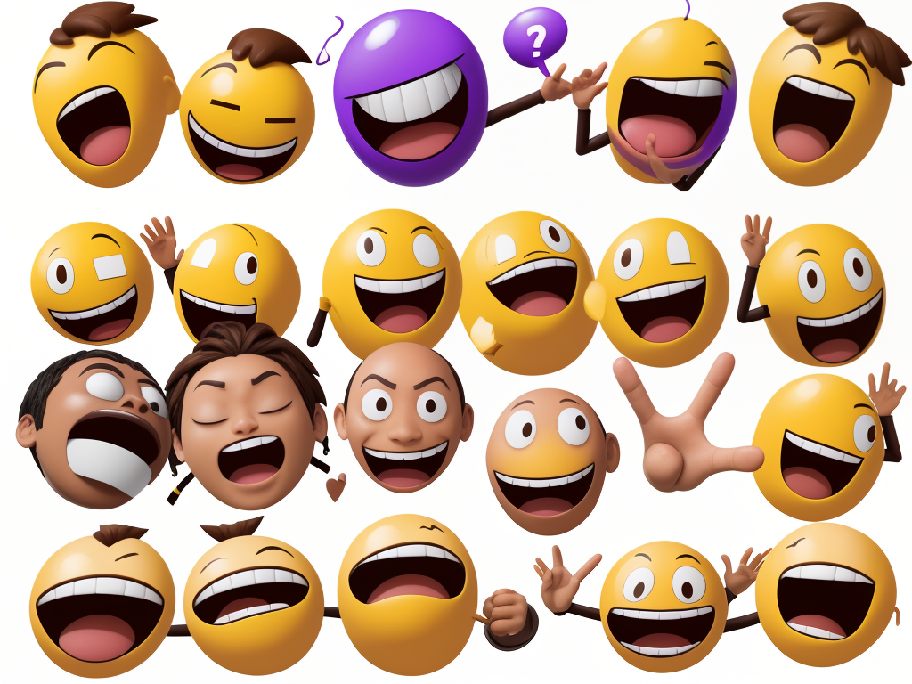 A Colorful Collection of Expressive Emojis Featuring Joyful Faces and ...