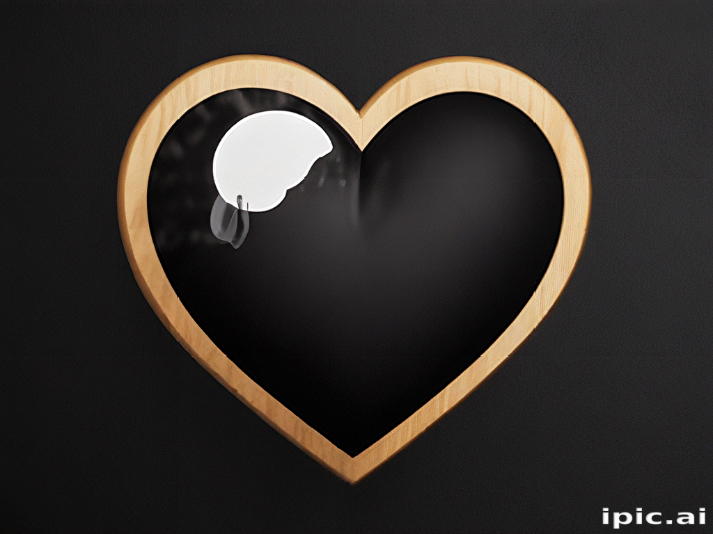 Heart-Shaped Frame with a Unique Design Featuring a Playful Reflection