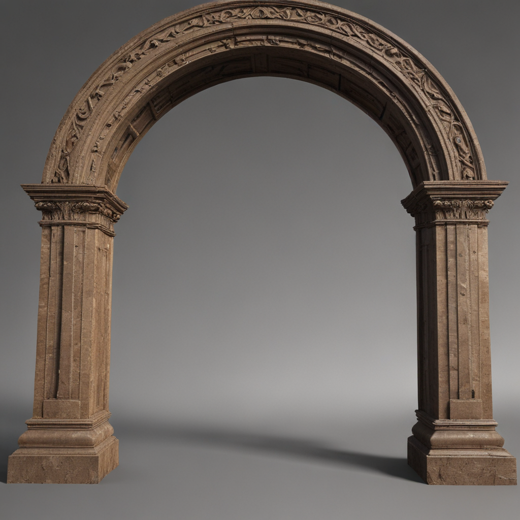 Intricately Designed Stone Arch with Detailed Carvings and Classic ...