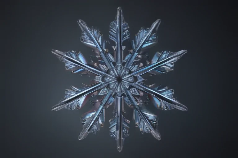 Intricate Crystal Snowflake Design Showcasing Nature's Unique Geometric ...