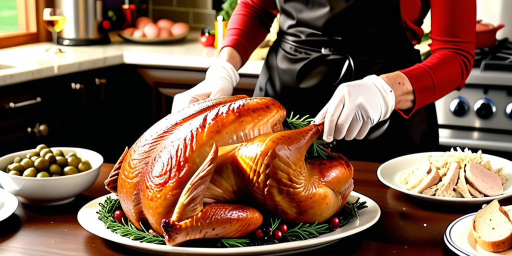 Preparing a Beautifully Roasted Thanksgiving Turkey with Fresh Herbs ...