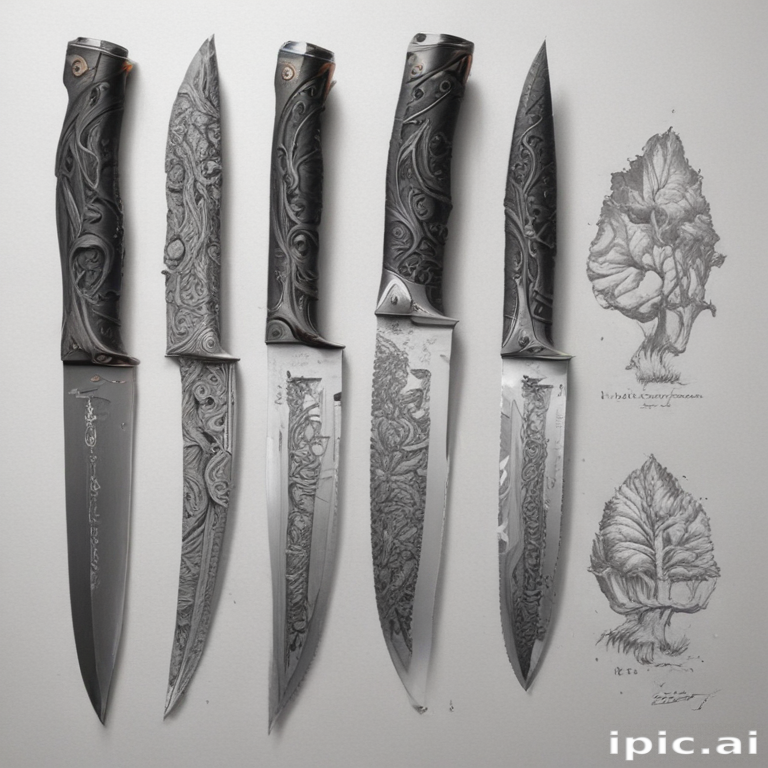 Exquisite Collection of Ornately Designed Knives Showcasing Intricate ...
