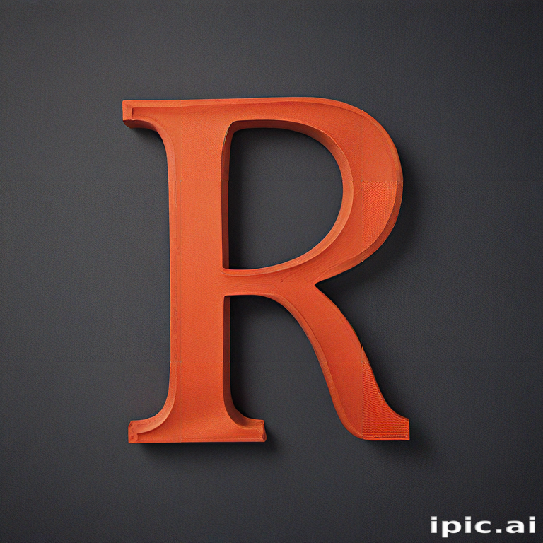 Bold Orange Letter R Against a Dark Background for Creative Design