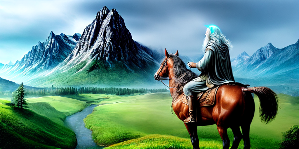 gandalf riding shadowfax in rain