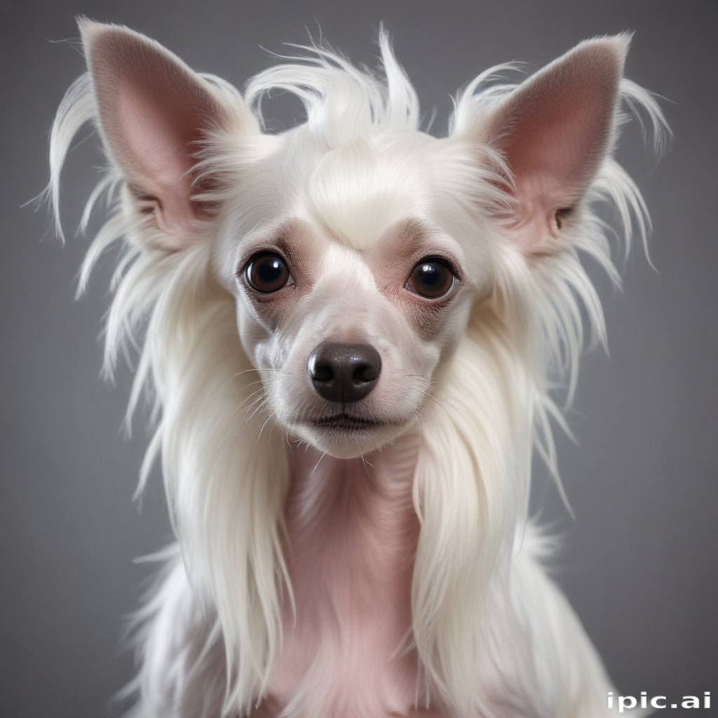Elegant Portrait of a Fluffy White Dog with Striking Features