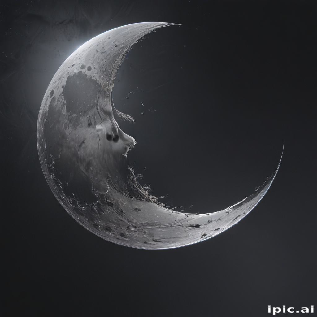 Whimsical Moon with a Mysterious Face Illuminating the Night Sky