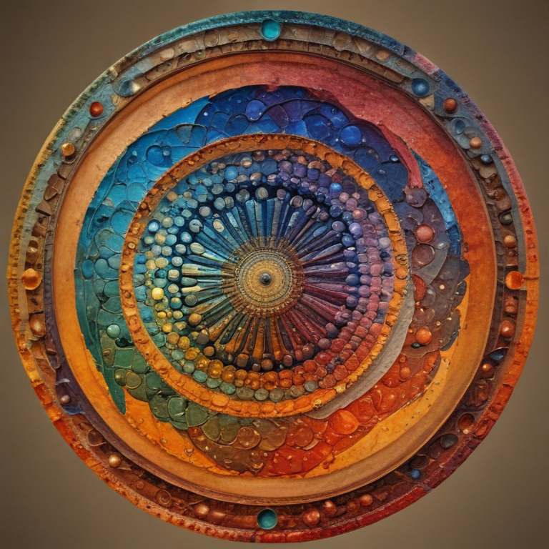 Colorful Abstract Spiral Design with Intricate Patterns and Textures