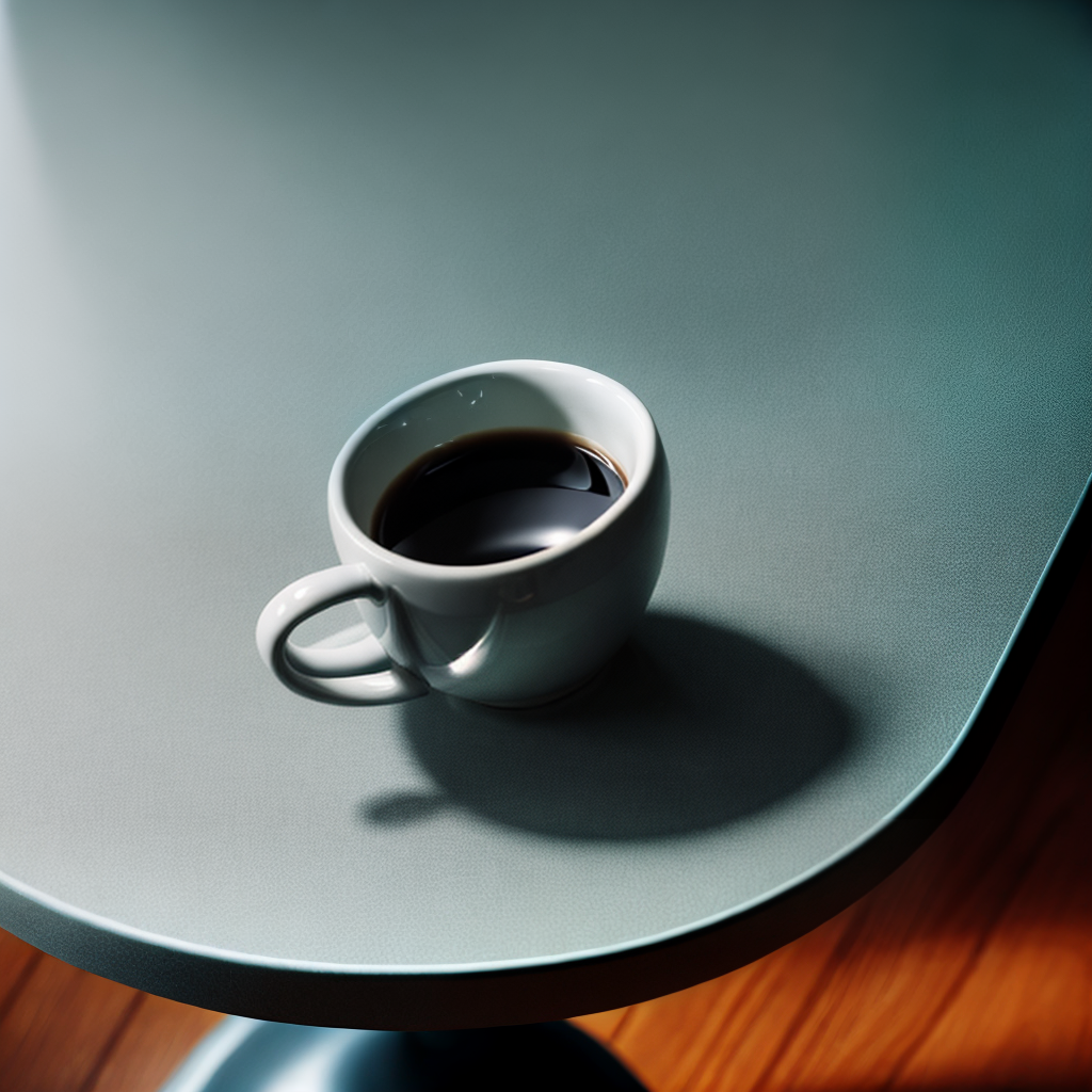 Realistic cup in table