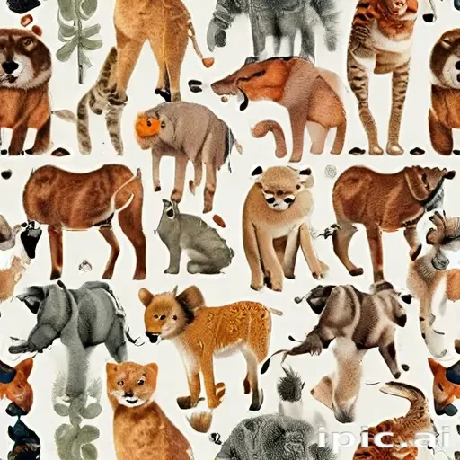 A Colorful Collage of Various Wild Animals and Their Habitats.