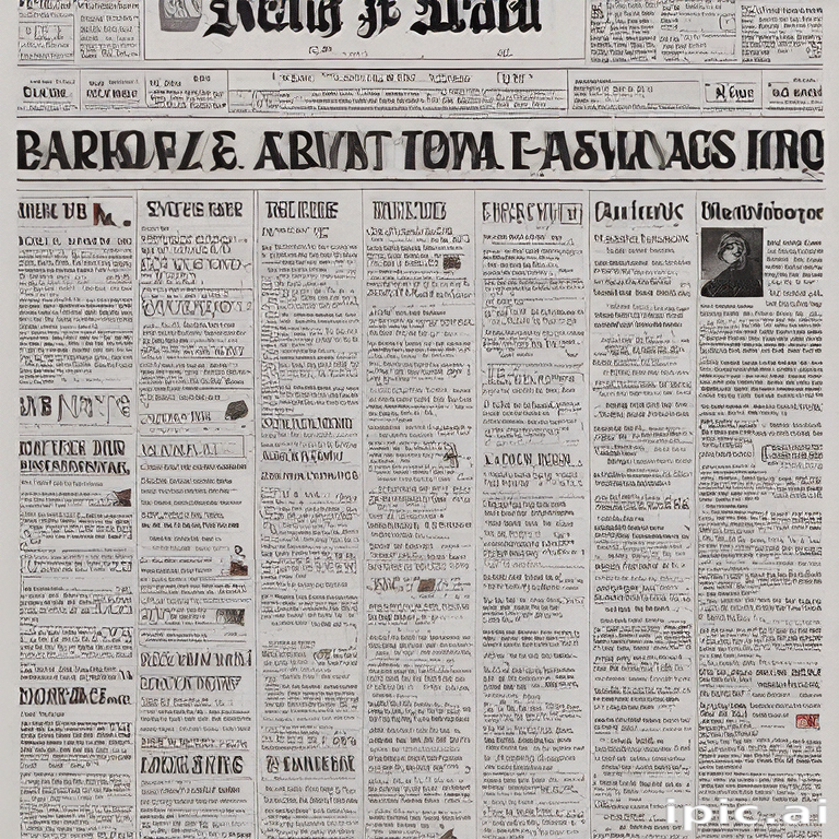 Historical Newspaper Front Page Featuring Diverse Articles and ...