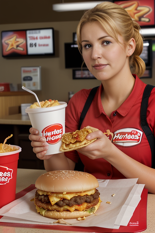 Delicious Fast Food Experience with a Friendly Employee at Carl's Jr.