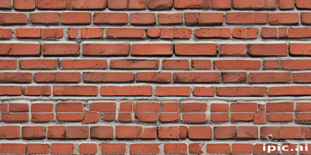Textured Red Brick Wall with Varied Patterns and Distinctive Mortar Joints