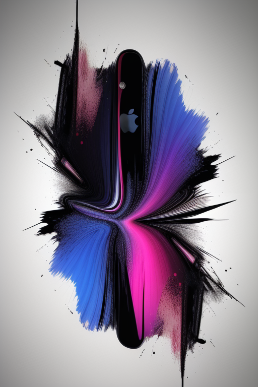 Dynamic Fusion of Colors Surrounding a Sleek Black Apple Device Design
