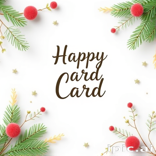 Festive Greeting Card Design with Holiday Decorations and Cheerful Wishes