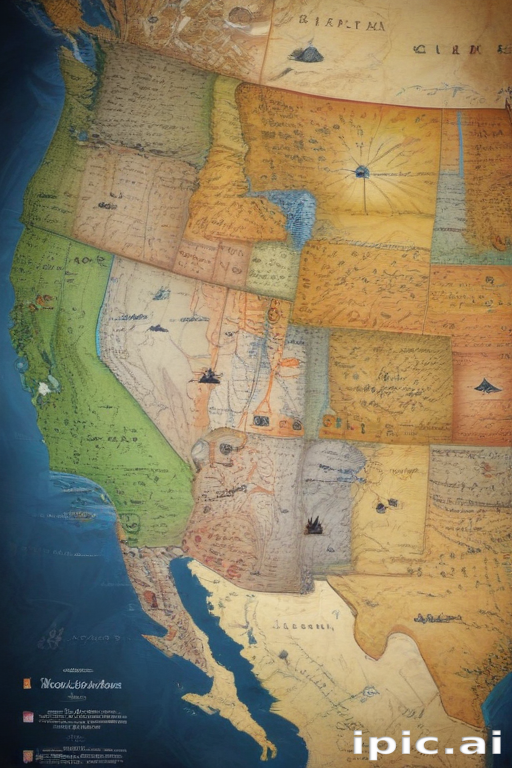 A Historical Map of the Southwestern United States with Detailed ...