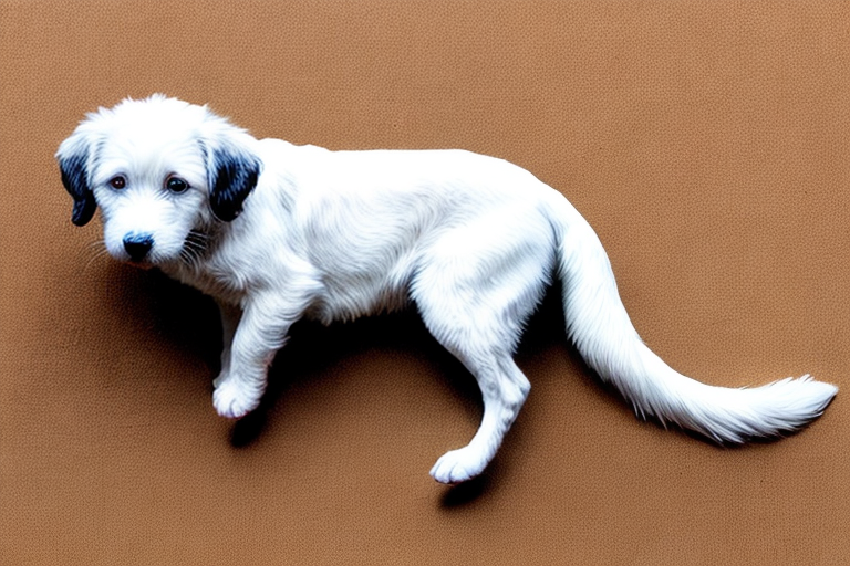 goofy white dog