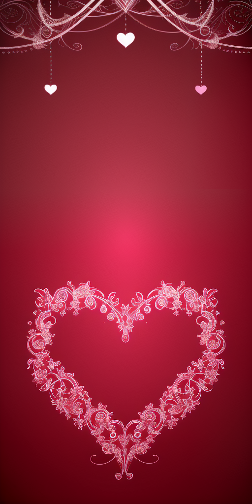 Elegant Floral Heart Design on a Romantic Red Background for Love ...