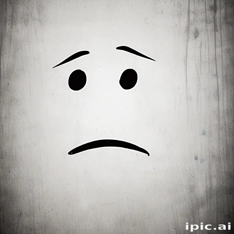 A Simple Illustration of a Sad Face Expressing Deep Emotional ...
