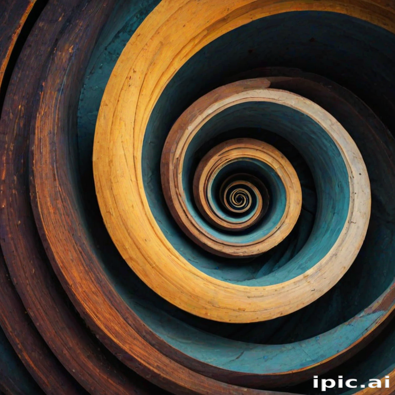 Intricate Spiral Design Showcasing Beautiful Wood Grain in Warm Colors