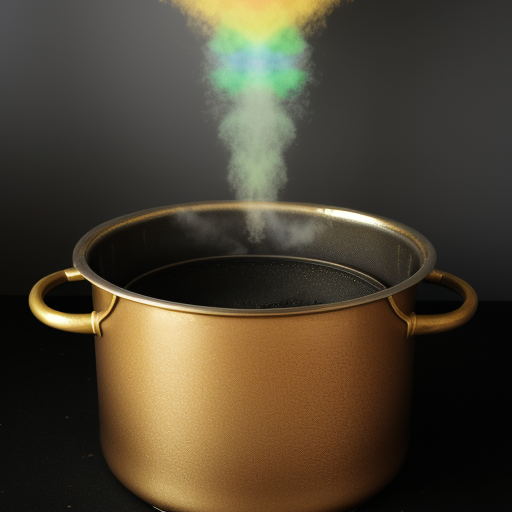A Colorful Cloud of Spices Rising from a Golden Cooking Pot