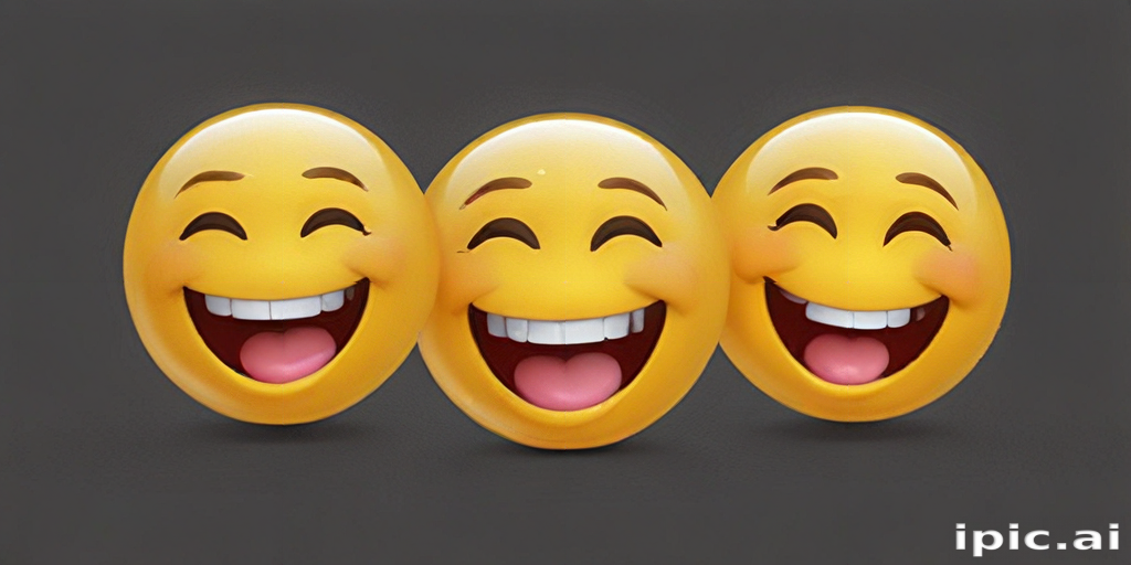 Three Joyful Smiley Faces Expressing Happiness and Cheerful Emotions ...