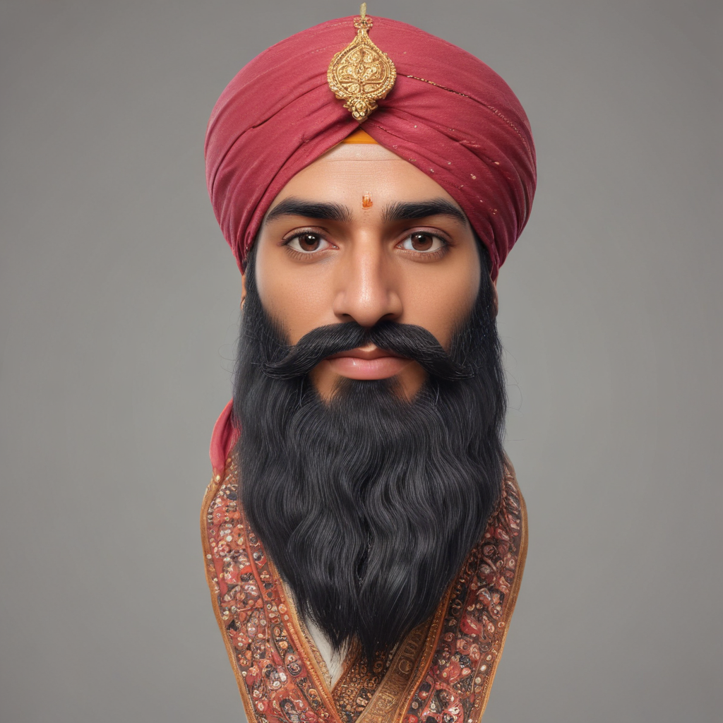 3d cartoon sikh men in traditional clothing with transparent background