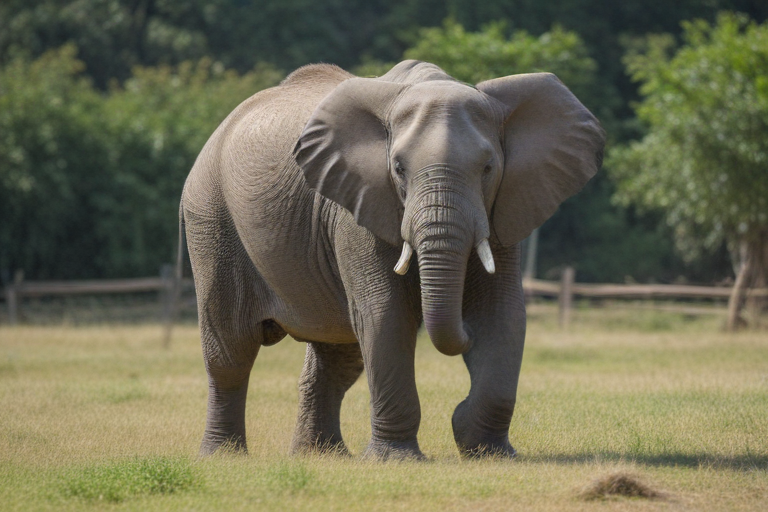 Elefante estiloso do lado de um dinossauro