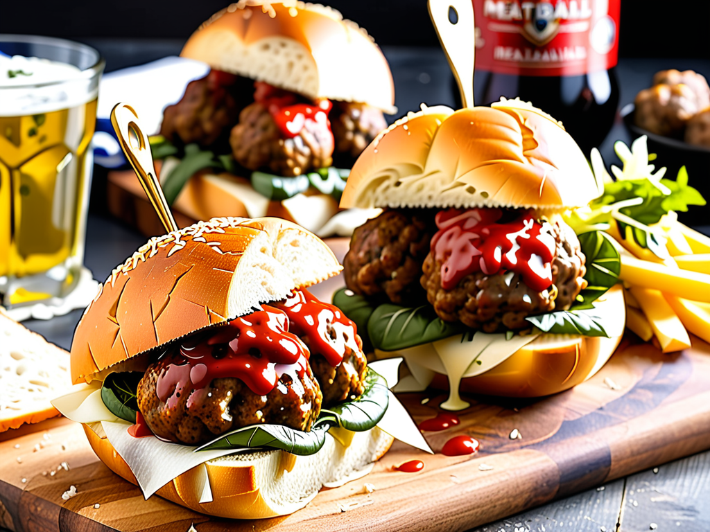 Deliciously Crafted Meatball Burgers with Fresh Ingredients and Tasty ...
