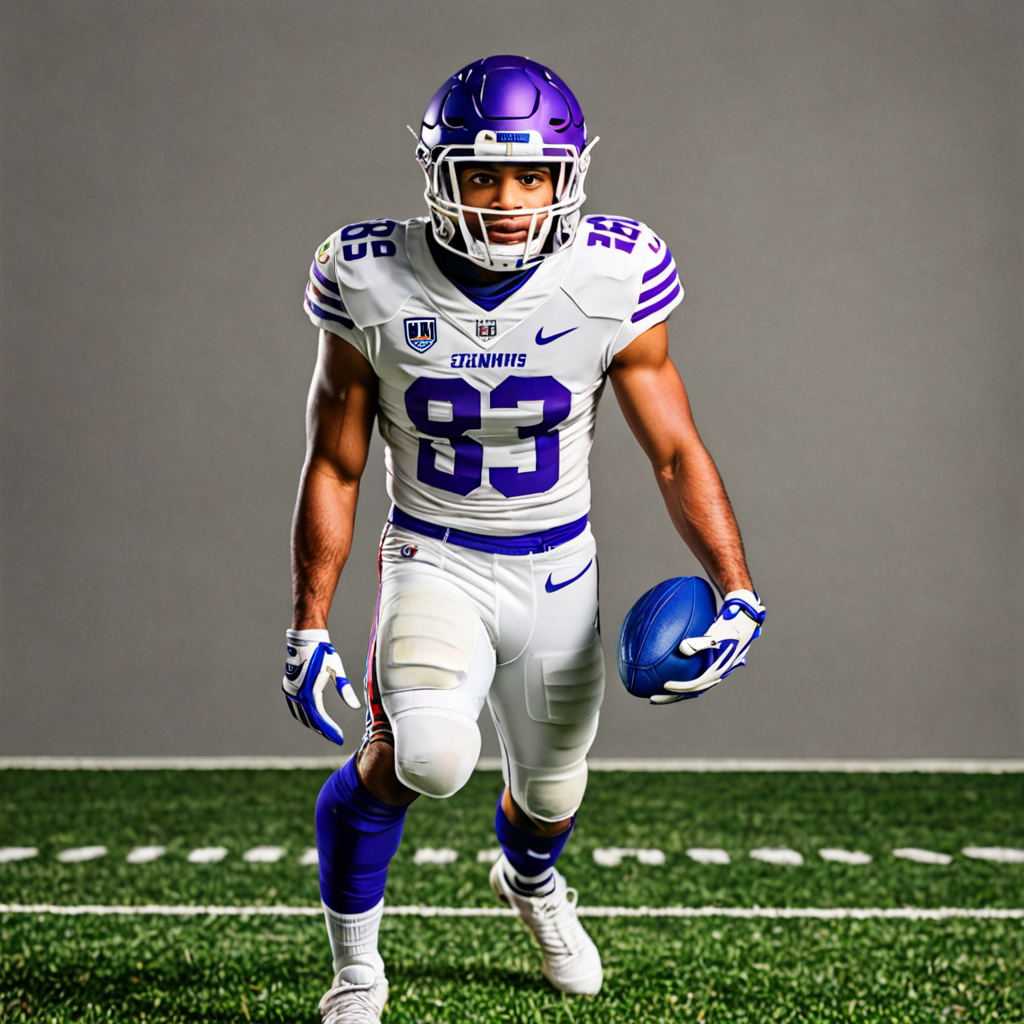 a lightskin man in football gear with no sponsors or words on the ...