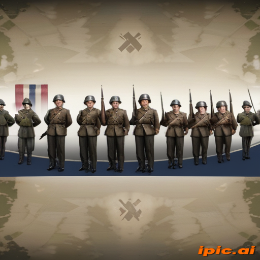 Historical Representation of Uniformed Soldiers Standing in Formation ...