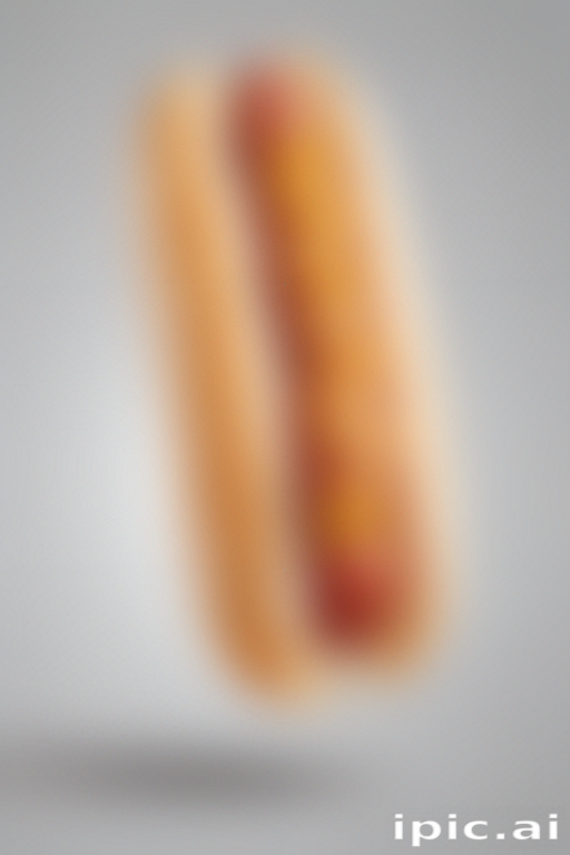 Deliciously Floating Hot Dog on a Soft Bun with Mustard and Ketchup