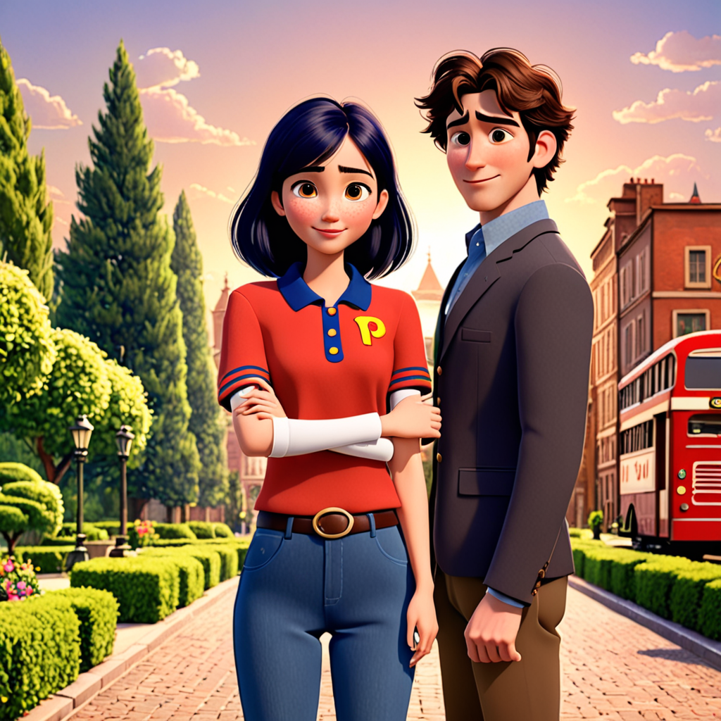 Pixar anime style couple