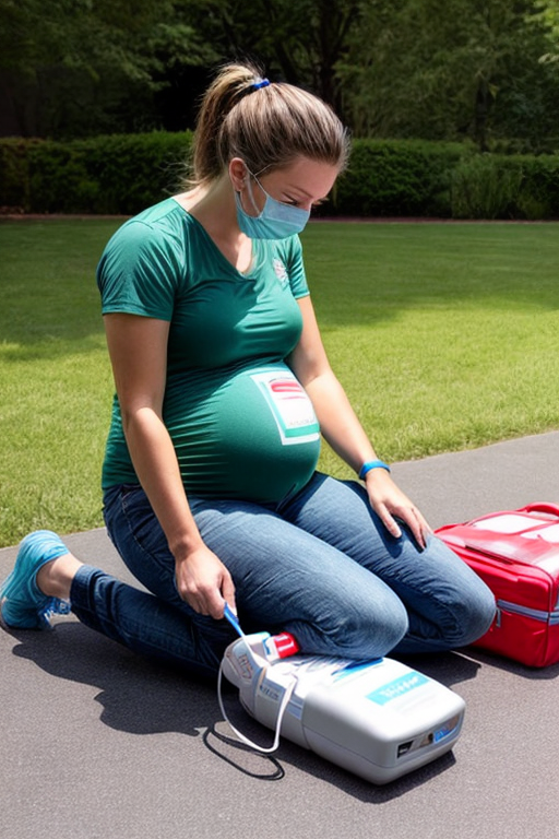 Pregnant resuscitation on scene with cpr and defib