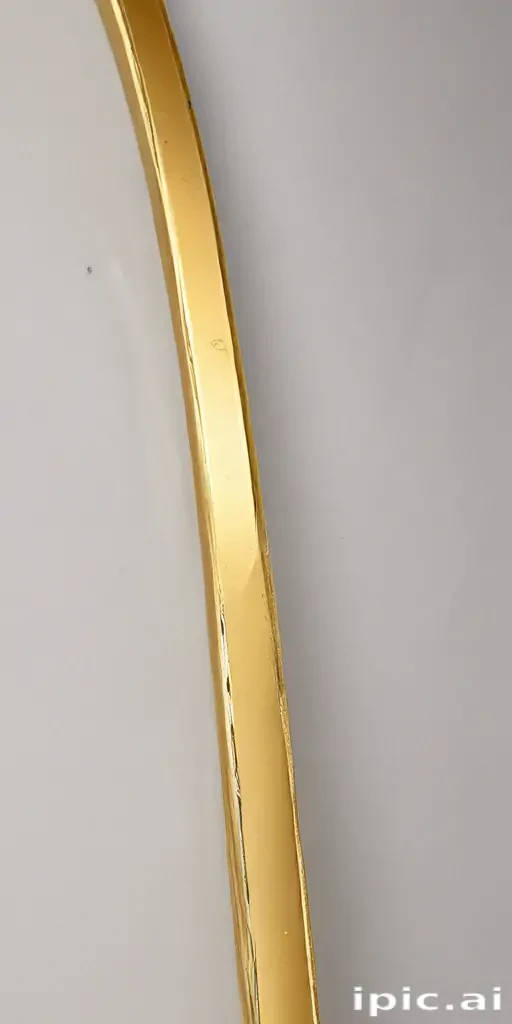 Elegant Curved Golden Frame with Subtle Texture Against a Neutral ...