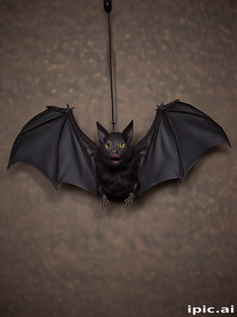 A Unique and Whimsical Creature: A Bat with Cat-Like Features
