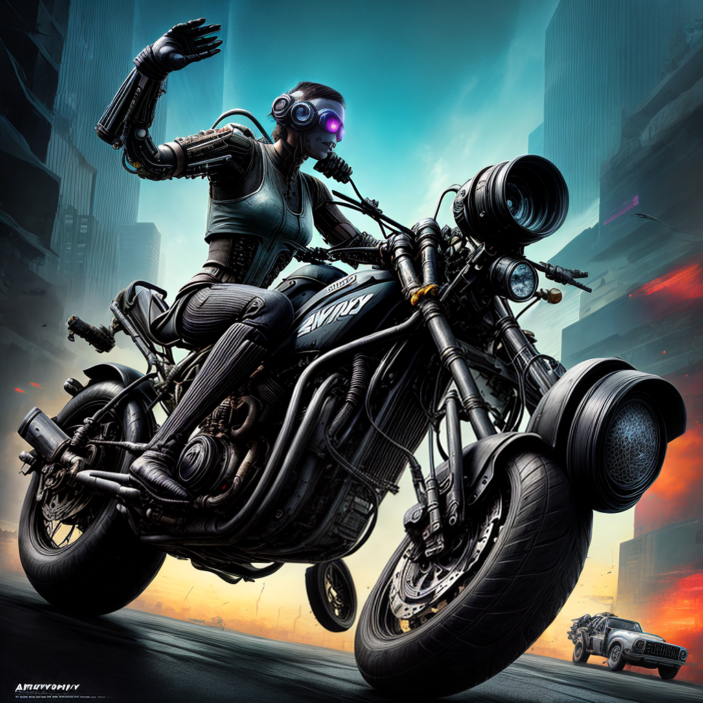 Aerodyne Vehicle cyberpunk art movie poster