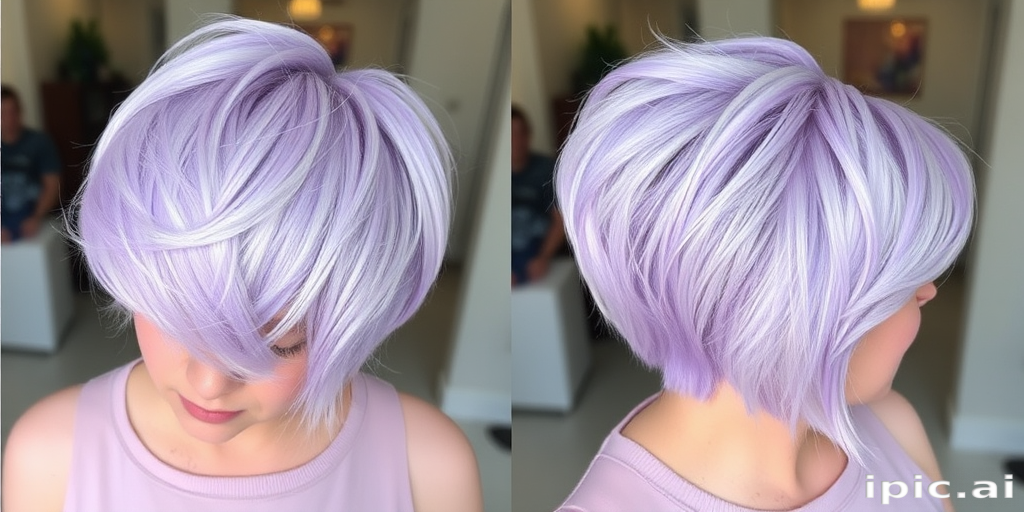 Stylish Short Lavender Haircut with Subtle Highlights for a Fresh Look