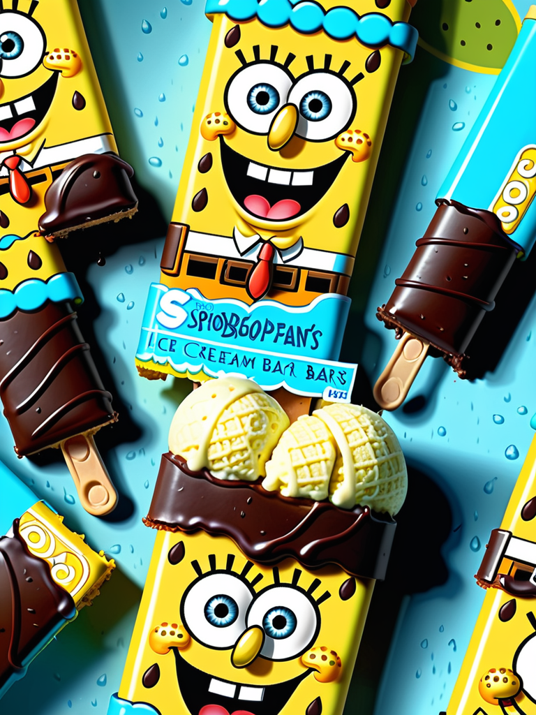Delicious SpongeBob SquarePants Ice Cream Bars with Chocolate Coating ...