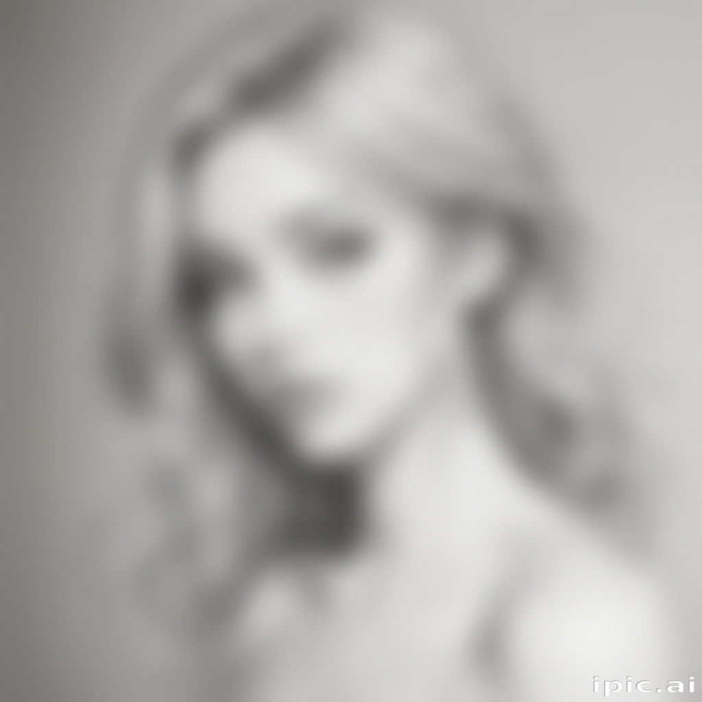 A Dreamy Portrait of a Woman with Soft Features and Flowing Hair.