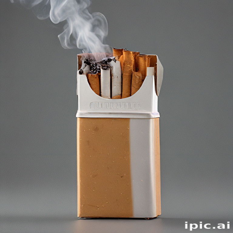 An Artistic Representation of a Cigarette Pack with Smoke Rising