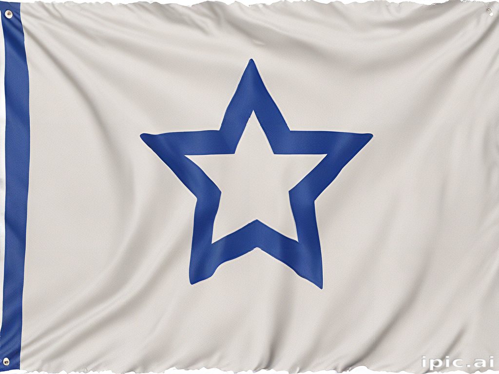 Flag Featuring a Blue Star on a White Background Design