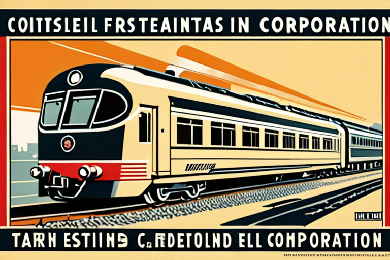 art deco streamline train corporation poster
