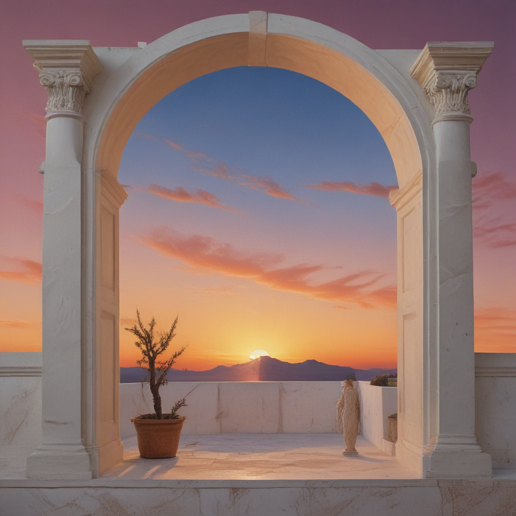 pere borrell del caso trompe l ´oeil futuristic neogreek sunset ...