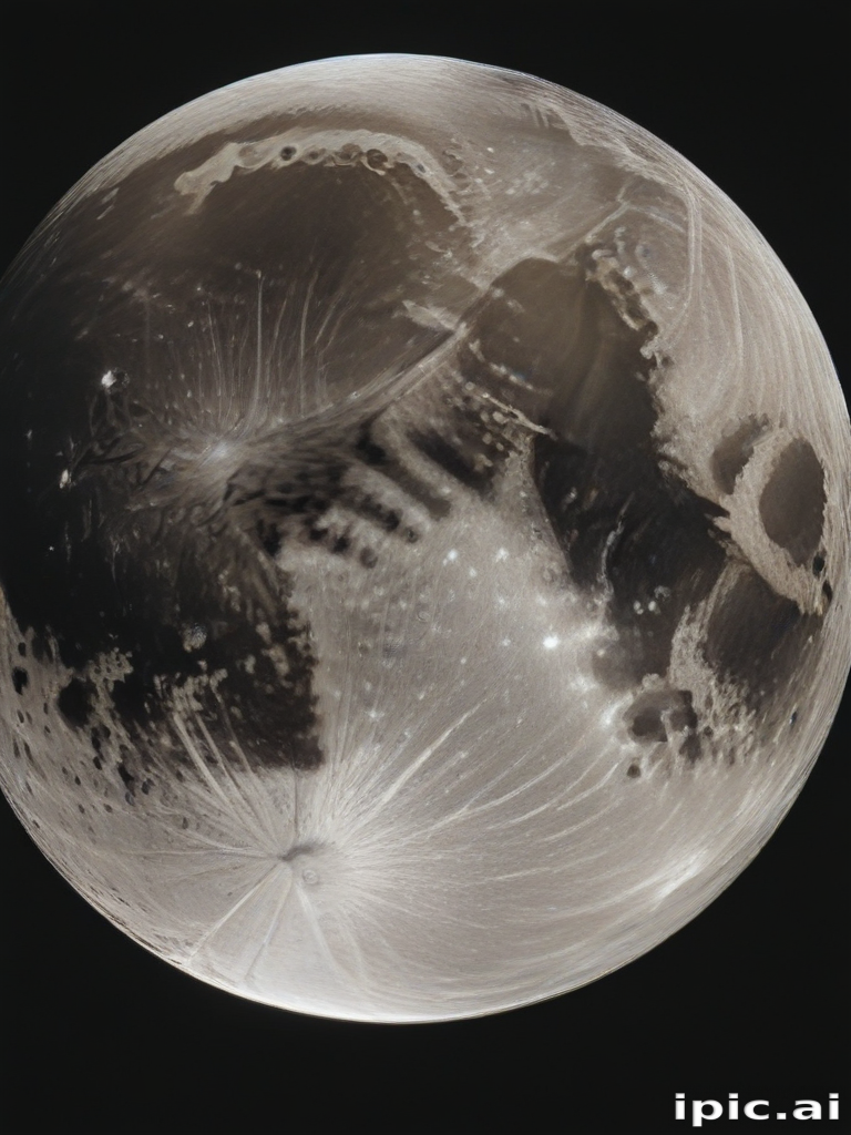 Detailed Close-Up of a Celestial Body with Unique Surface Features