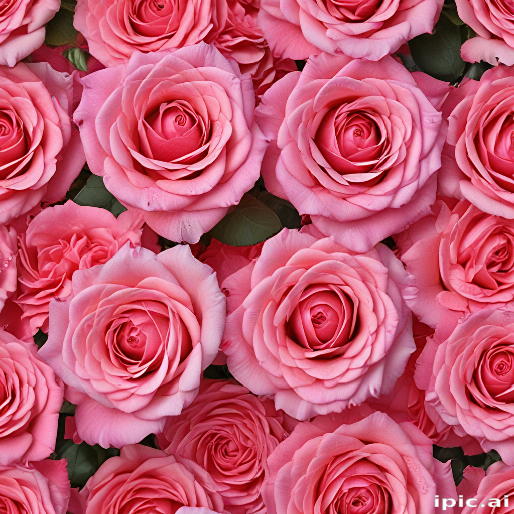 A Beautiful Arrangement of Soft Pink Roses in Full Bloom Together