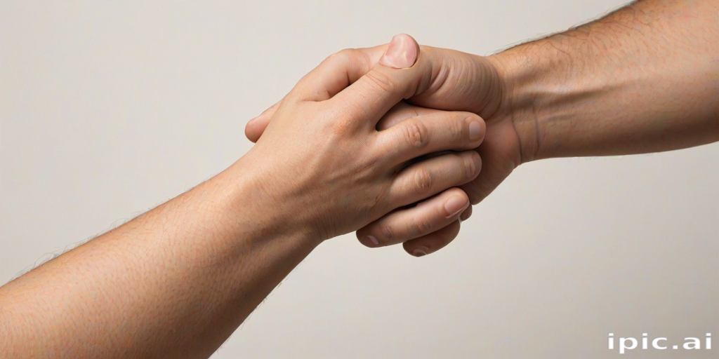 Two Hands Coming Together in a Symbolic Gesture of Unity and Support